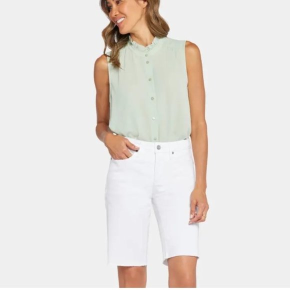 NYDJ | Shorts | Nydj Boyfriend Denim Shorts With Frayed Hems In Optic ...